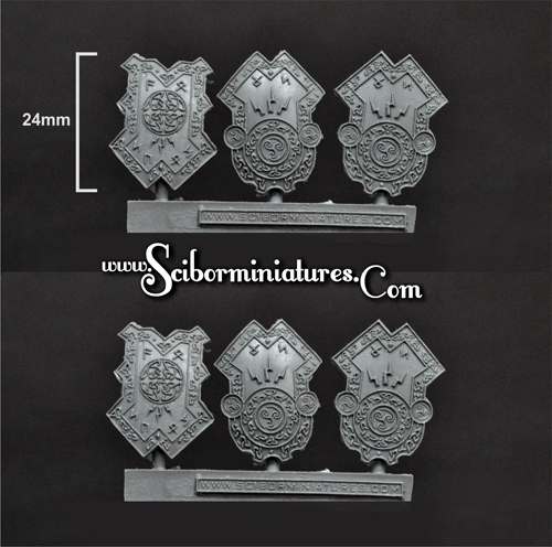 Scibor Monstrous Miniatures CPSH0238 Dwarven Shields set 5 (6 pcs)