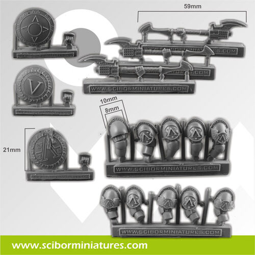 Scibor Monstrous Miniatures CPSP0190 Spartan SF Weapons + Arms set (16 pcs)