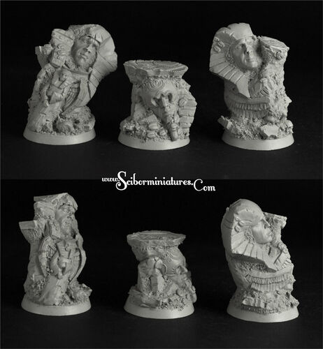 Scibor Monstrous Miniatures BREG0135 Egyptian Ruins 32mm round bases set 2 (3 pcs)