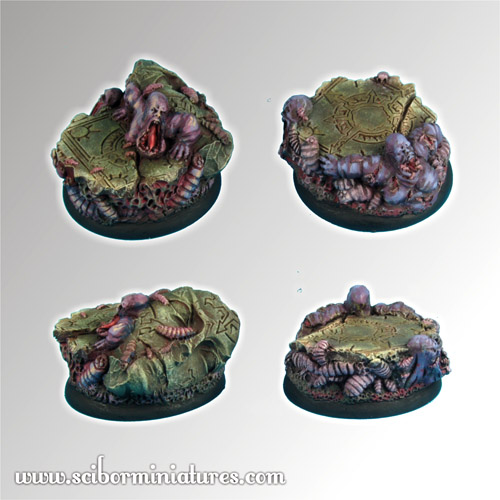 Scibor Monstrous Miniatures BRBR0094 Rot and Grubs 40 mm round edge bases set 1 (2 pcs)