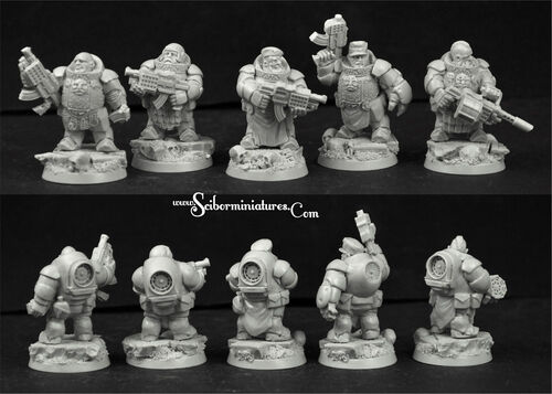 Scibor Monstrous Miniatures 28SF0166 Dwarves Marines Set 1 (5 figures)