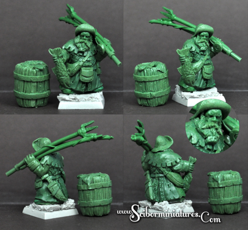 Scibor Monstrous Miniatures 28FM0611 Dwarf Fisherman