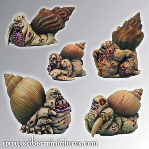 Scibor Monstrous Miniatures 28MA0036 Mutant Snails set 5