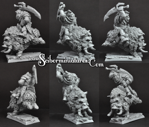 Scibor Monstrous Miniatures 28GB0029 Orc Warrior on Boar #2