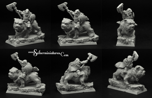 Scibor Monstrous Miniatures 28GB0018 Goblin Chief on Dog