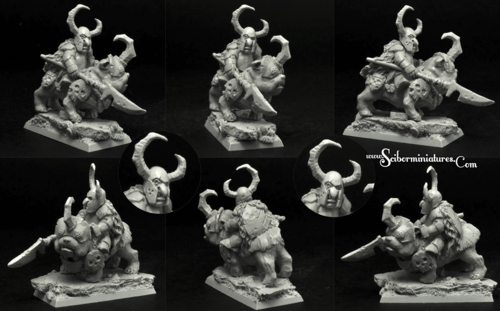 Scibor Monstrous Miniatures 28GB0022 Goblin Warrior on Dog #1