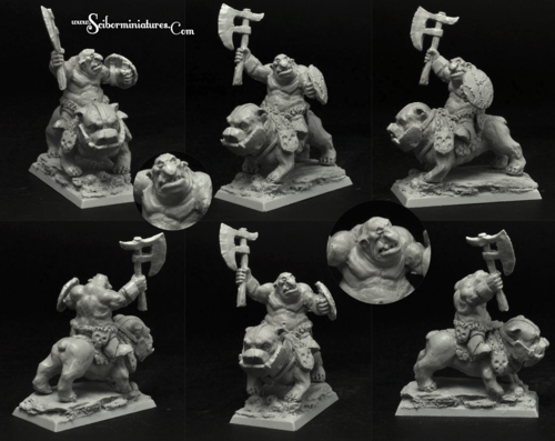 Scibor Monstrous Miniatures 28GB0023 Goblin Warrior on Dog #2