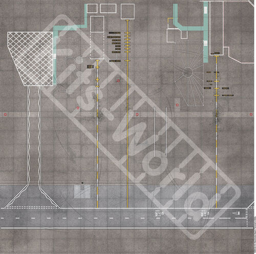 Kits World B144-514 Terminal 2 Manchester Airport Diorama Self-Adhesive Matt Vinyl Model Airfield Base (675mm x 675mm)