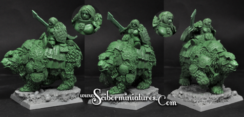 Scibor Monstrous Miniatures 28FM0531 Dwarf Ranger female on Bear #2