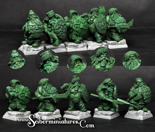 Scibor Monstrous Miniatures 28FM0544 Dwarven Town Guard 5 miniatures set 5