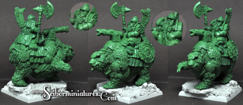 Scibor Monstrous Miniatures 28FM0571 Dwarf Winged Hussar on War Bear #1