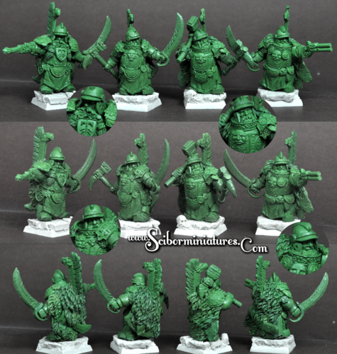 Scibor Monstrous Miniatures 28FM0583 Dwarves Winged Hussars set (4)
