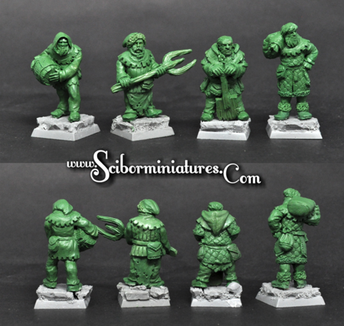Scibor Monstrous Miniatures 28FM0494 Peasants set 4 miniatures 4