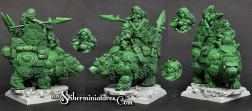 Scibor Monstrous Miniatures 28FM0503 Dwarven Girls on War Bear #1