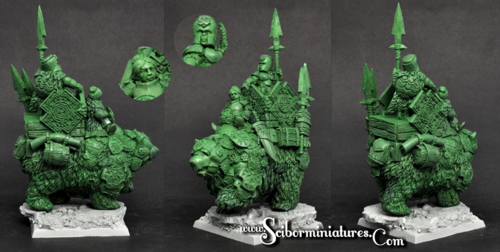 Scibor Monstrous Miniatures 28FM0504 Dwarven Girls on War Bear #2
