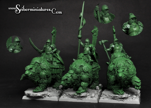 Scibor Monstrous Miniatures 28FM0505 Winged Hussars on Bears set