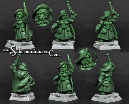 Scibor Monstrous Miniatures 28FM0513 Dwarven Pirate Girl #2