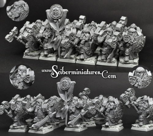 Scibor Monstrous Miniatures 28FM0413 Dwarven Noble Guards 12 miniatures 12