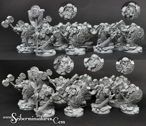 Scibor Monstrous Miniatures 28FM0414 Dwarven Noble Guards Round Bases 12