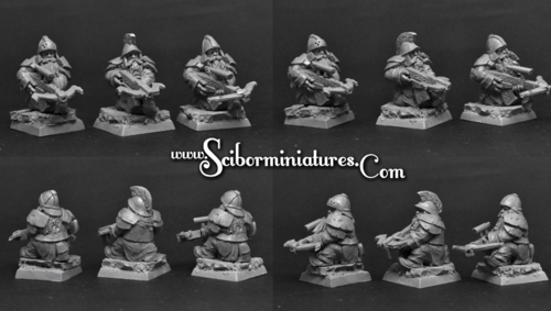 Scibor Monstrous Miniatures 28FM0421 Dwarven Crossbowmen Kneeling 3 Miniatures 3