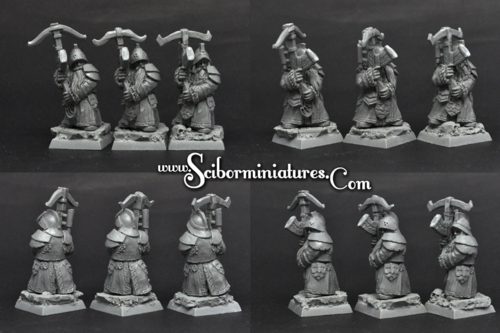 Scibor Monstrous Miniatures 28FM0422 Dwarven Crossbowmen Standing 3 Miniatures 3