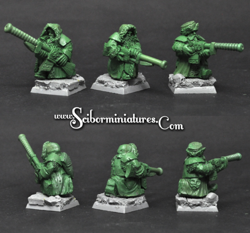 Scibor Monstrous Miniatures 28FM0443 Dwarven Hunters Kneeling 3 Miniatures 3