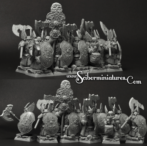 Scibor Monstrous Miniatures 28FM0388 Dwarves Eagle Warriors 10 miniatures 10