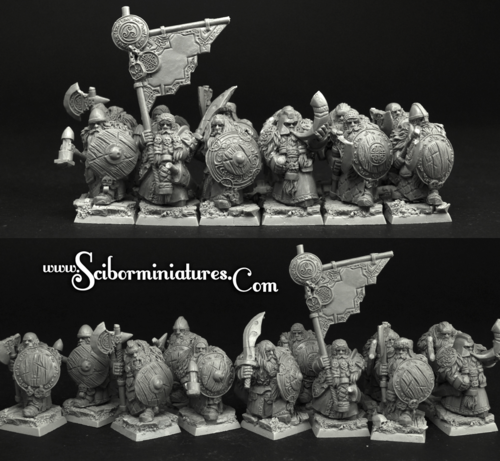 Scibor Monstrous Miniatures 28FM0375 Dwarven Mercenaries 12 miniatures 12