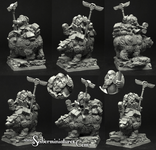Scibor Monstrous Miniatures 28FM0373 Dwarf Wizard on War Bear