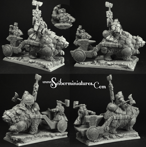Scibor Monstrous Miniatures 28FM0365 Dwarven Chariot with Anvil