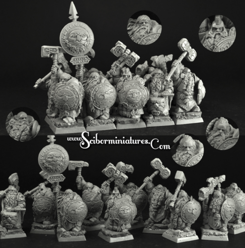 Scibor Monstrous Miniatures 28FM0364 Dwarves Elite Guard 10 miniatures 10