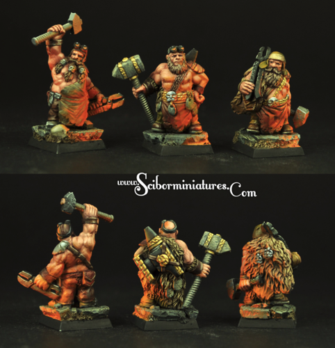 Scibor Monstrous Miniatures 28FM0256 Dwarf Blacksmiths 3 Miniatures 3