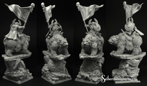 Scibor Monstrous Miniatures 28FM0267 Dwarf Lord on War Bear #4