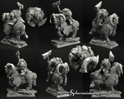 Scibor Monstrous Miniatures 28FM0289 Dwarf Rogar on Mountain Ram