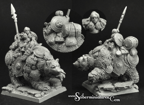 Scibor Monstrous Miniatures 28FM0290 Dwarf Jorika on War Bear