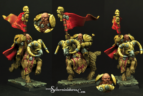 Scibor Monstrous Miniatures 28FM0248 Dwarf Standard on Mountain Ram