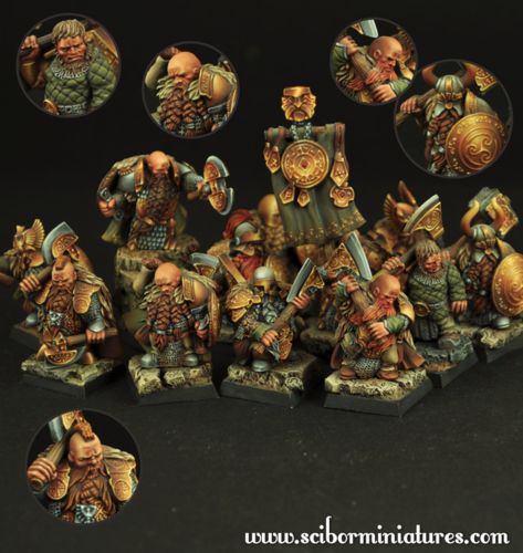 Scibor Monstrous Miniatures 28FM0146 Dwarves Ducal Guard 12 miniatures