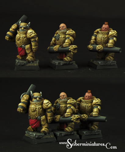 Scibor Monstrous Miniatures 28FM0183 Dwarves Cannoneers 3 miniatures set#1 3