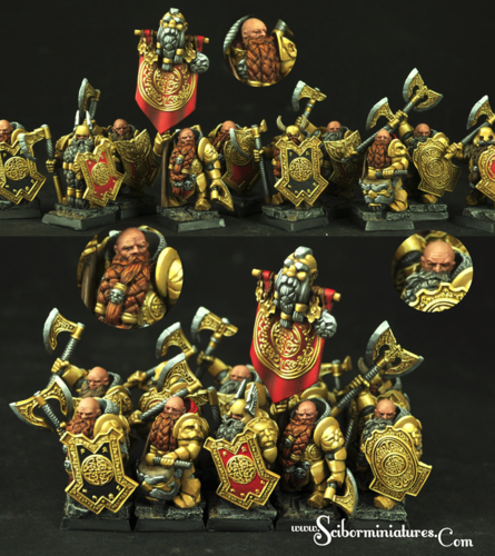 Scibor Monstrous Miniatures 28FM0186 Dwarves Veterans 10 miniatures