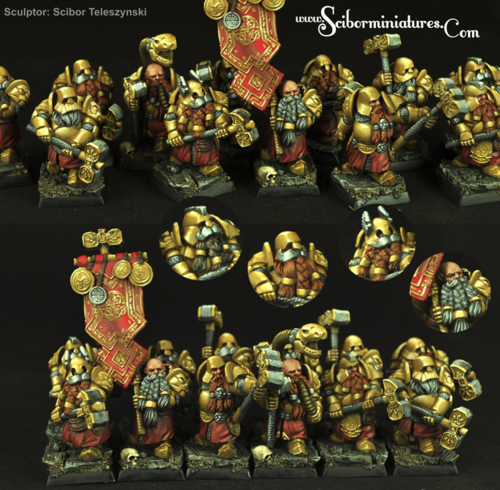 Scibor Monstrous Miniatures 28FM0188 Dwarves Iron Hammers 12 miniatures
