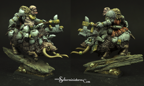 Scibor Monstrous Miniatures 28FM0191 Orc Chief on War Boar