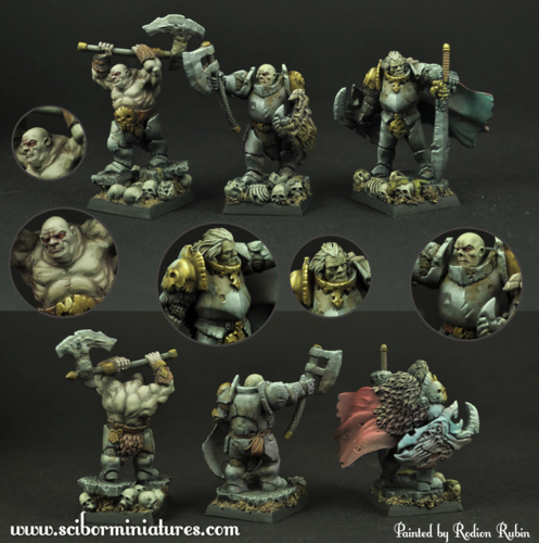 Scibor Monstrous Miniatures 28FM0143 Barbarian Veterans set 3