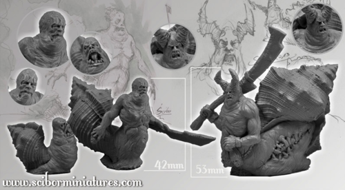 Scibor Monstrous Miniatures 28FM0121 Snail Monsters set 3
