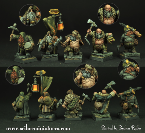 Scibor Monstrous Miniatures 28FM0118 Dwarves Miners set3 5