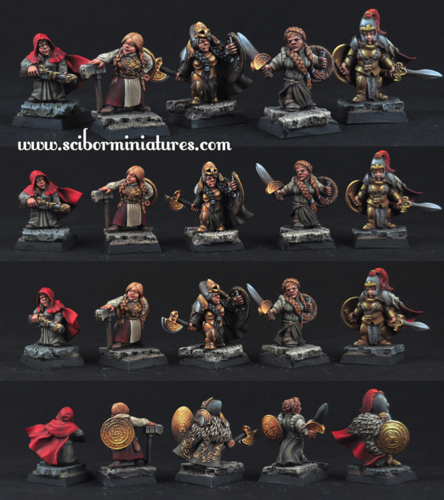 Scibor Monstrous Miniatures 28FM0112 Dwarves Female Characters set2 5