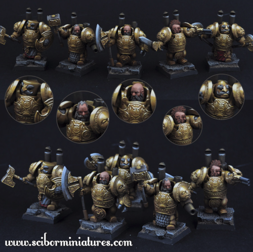 Scibor Monstrous Miniatures 28FM0111 Dwarves Steam Guard set 5