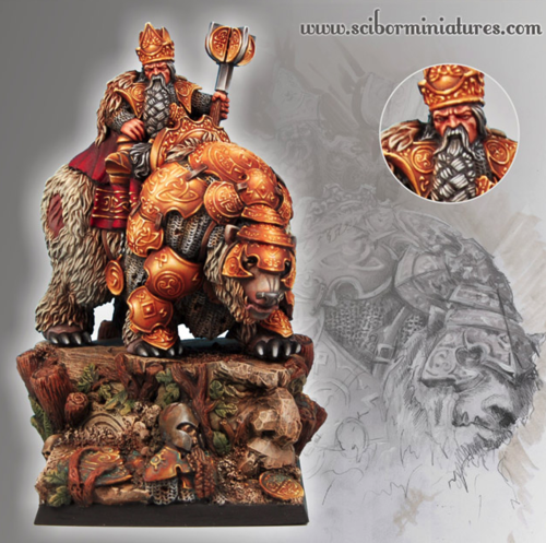 Scibor Monstrous Miniatures 28FM0029 Dwarf King on War Bear