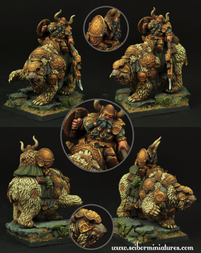 Scibor Monstrous Miniatures 28FM0049 Dwarf Warrior on War Bear #1