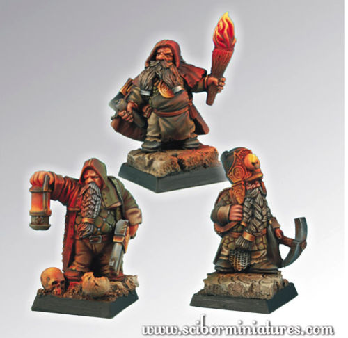 Scibor Monstrous Miniatures 28FM0053 Dwarf Miners set 3