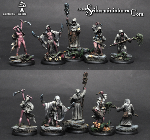 Scibor Monstrous Miniatures 28CM0026 Cthulhu Cultists 5 miniatures set2 5